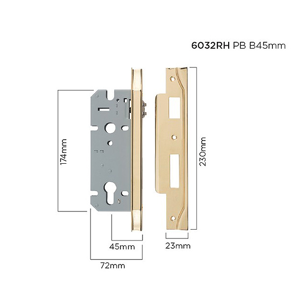 Euro Roller External Locks - Rebated - Subiaco Restoration