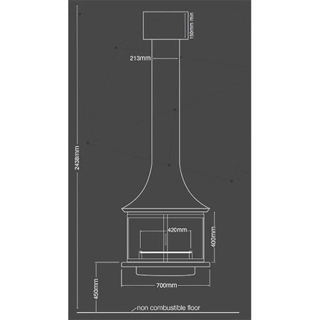 Sculpt JC Bordelet Lea 998 Suspended Wood Fireplace - Subiaco Restoration